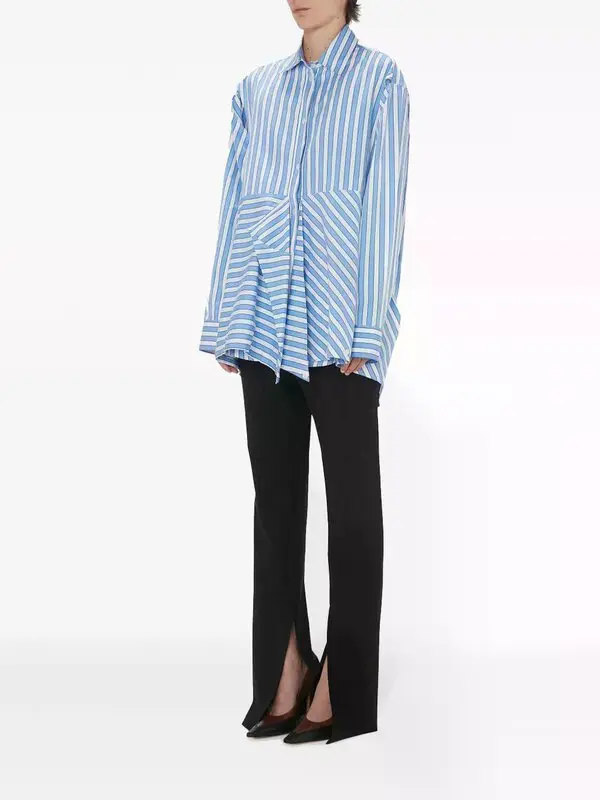 JW Anderson Striped Draped Cotton Shirt