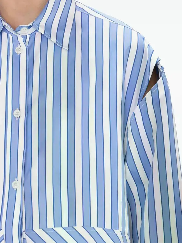 JW Anderson Striped Draped Cotton Shirt