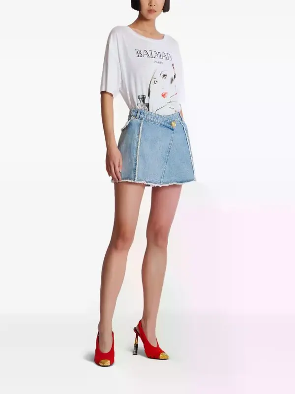 Balmain Denim Mini Skirt