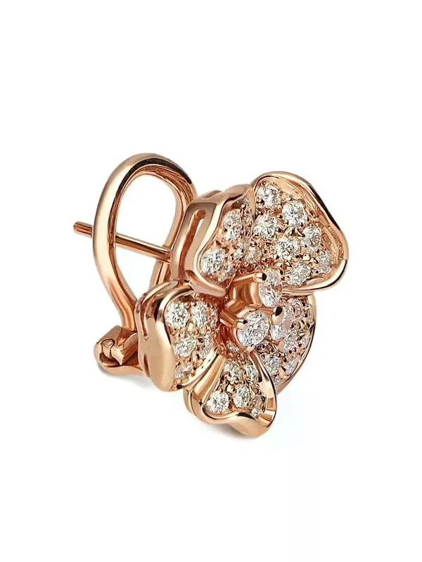 LEO PIZZO 18k Rose Gold Pavé-set Diamond Flower Earrings
