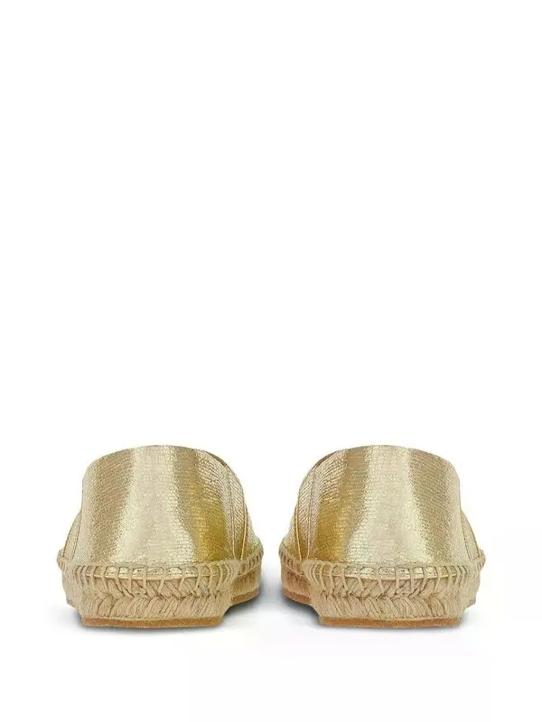 FERRAGAMO Logo-embroidered Metallic Espadrilles