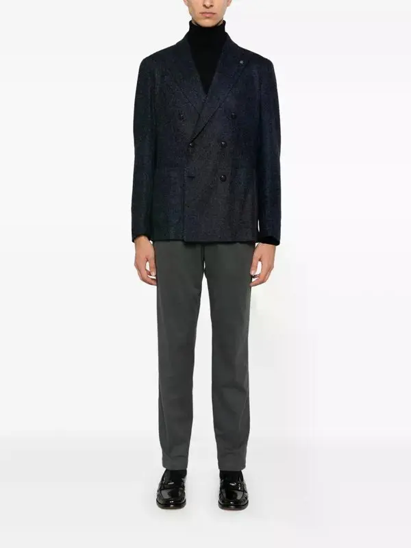 Tagliatore Herringbone Virgin Wool-blend Blazer - Blue