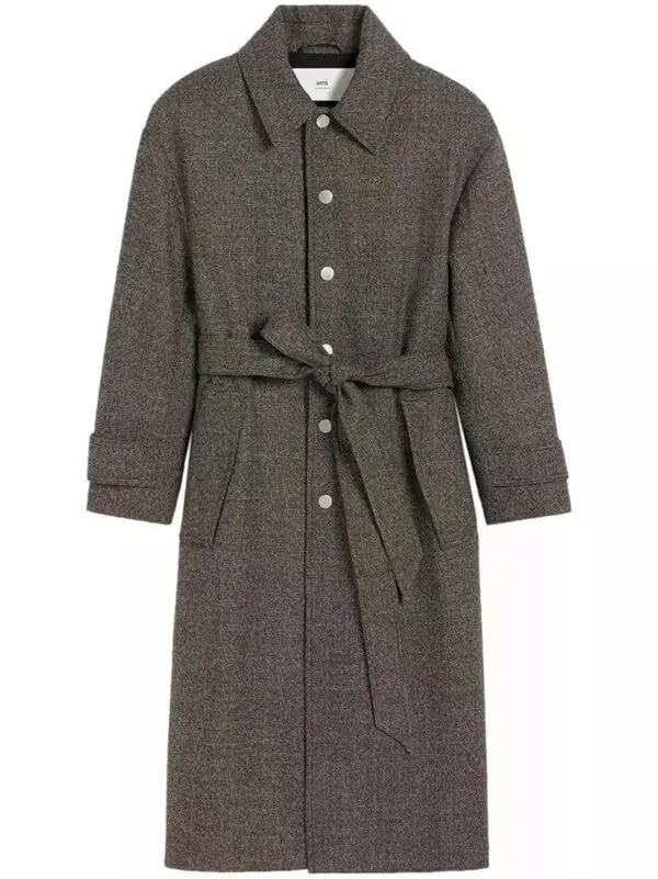 AMI Paris Belted Single-breasted Coat