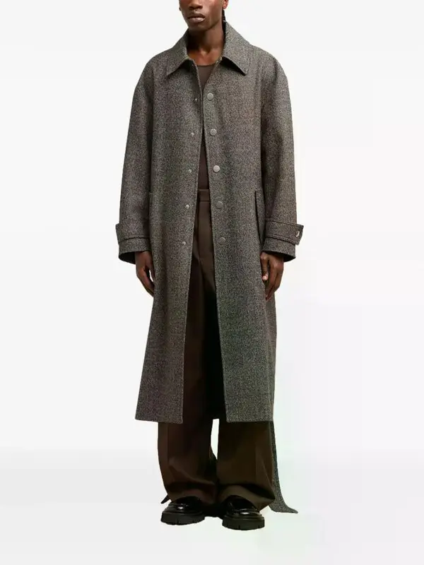 AMI Paris Belted Single-breasted Coat