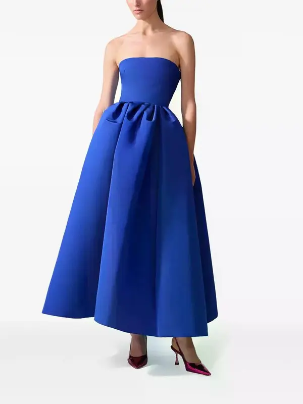 Carolina Herrera Strapless Corset Midi Dress