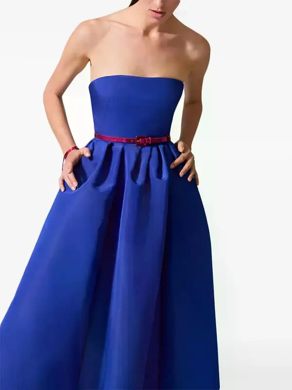 Carolina Herrera Strapless Corset Midi Dress