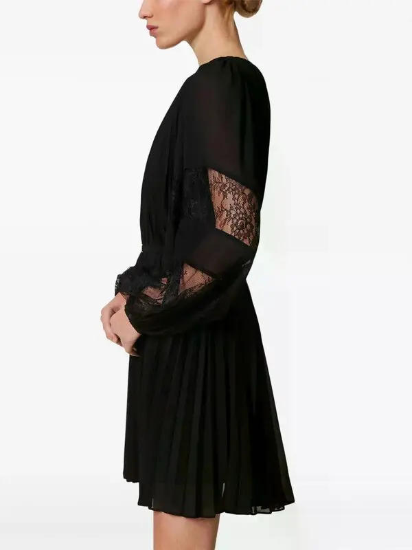 TWINSET Pleated Georgette Mini Dress