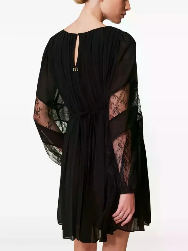 TWINSET Pleated Georgette Mini Dress