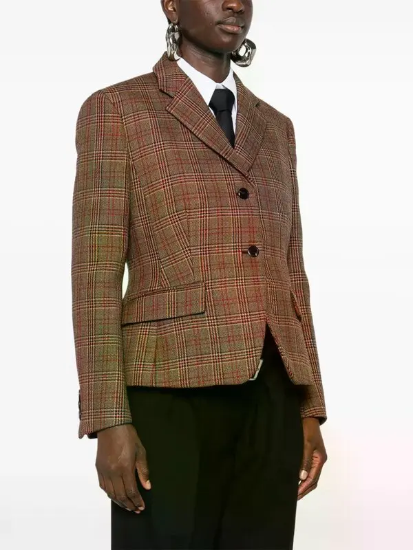 Prada Plaid-check Virgin Wool-blend Blazer
