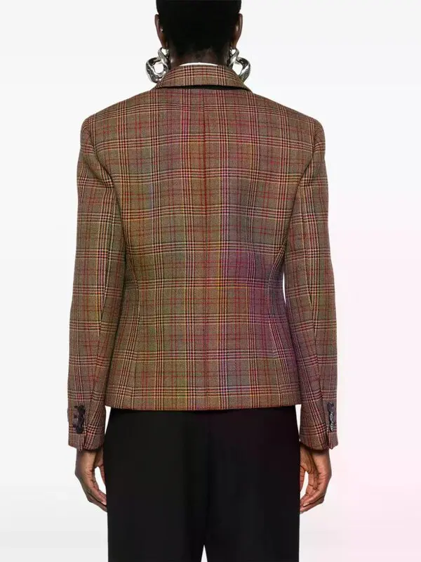Prada Plaid-check Virgin Wool-blend Blazer