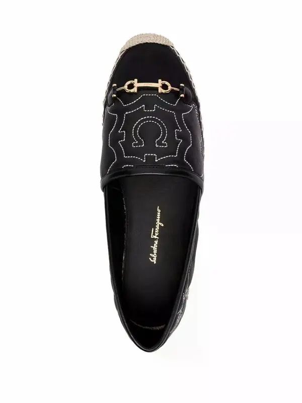 FERRAGAMO Gancini Logo-embroidered Espadrilles