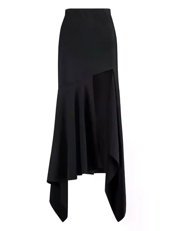 MUGLER Asymmetric Hem Crepe Skirt
