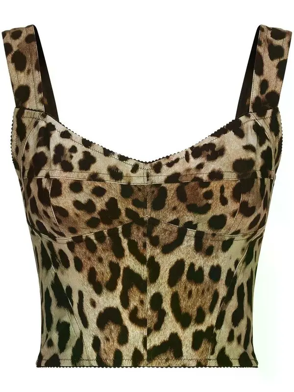 Dolce & Gabbana Leopard-print Corset Top - Neutrals