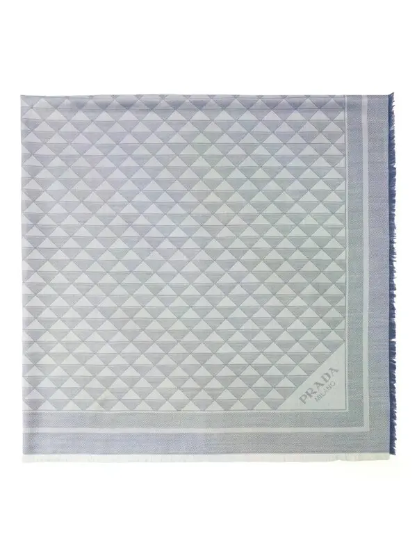 Prada Silk-wool Scarf - Blue