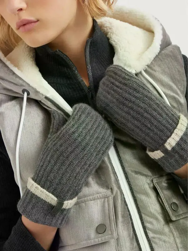 Brunello Cucinelli Cashmere Gloves - Grey