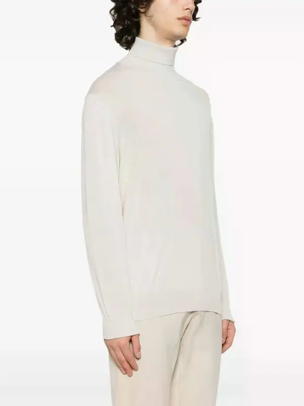 Eleventy Turtleneck Wool Jumper - Neutrals