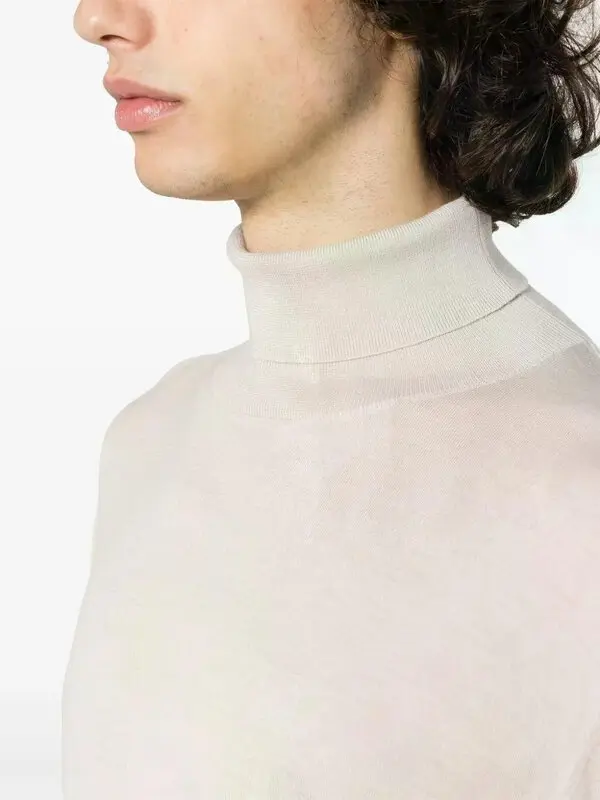 Eleventy Turtleneck Wool Jumper - Neutrals