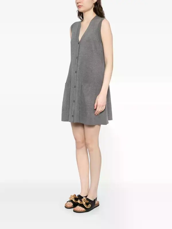 JNBY V-neck Sleeveless Knitted Dress - Grey
