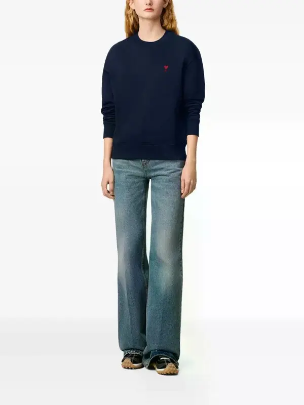AMI Paris De Coeur Organic Cotton Sweatshirt - Blue