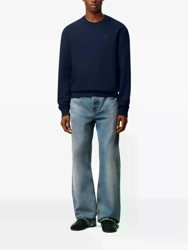 AMI Paris De Coeur Organic Cotton Sweatshirt - Blue