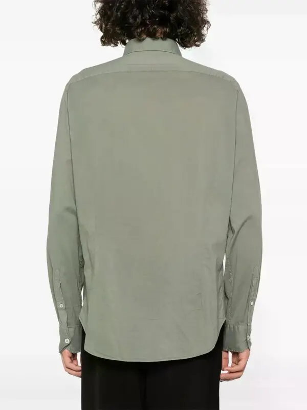 Fedeli Long-sleeves Cotton Shirt - Green