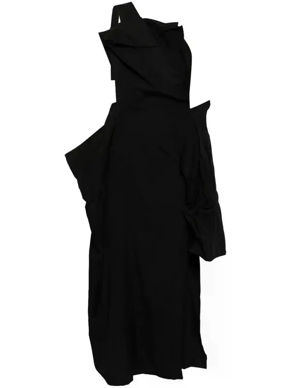 Yohji Yamamoto Box-detail Suspender Dress - Black