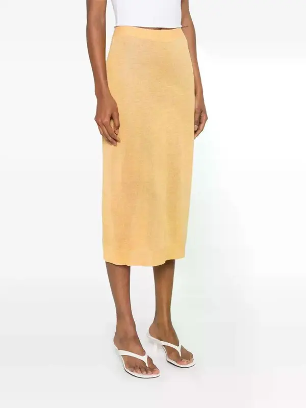 Fabiana Filippi Fine-knit Midi Skirt - Yellow