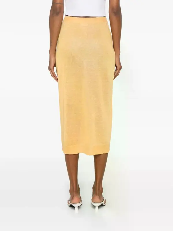Fabiana Filippi Fine-knit Midi Skirt - Yellow