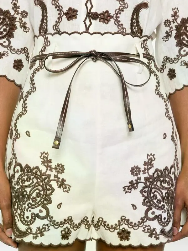 Zimmermann Ascension Embroidered Shorts