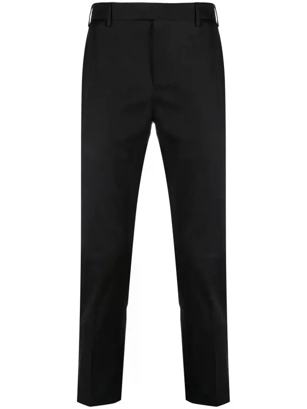 PT TORINO Cropped Slim-fit Chinos - Black