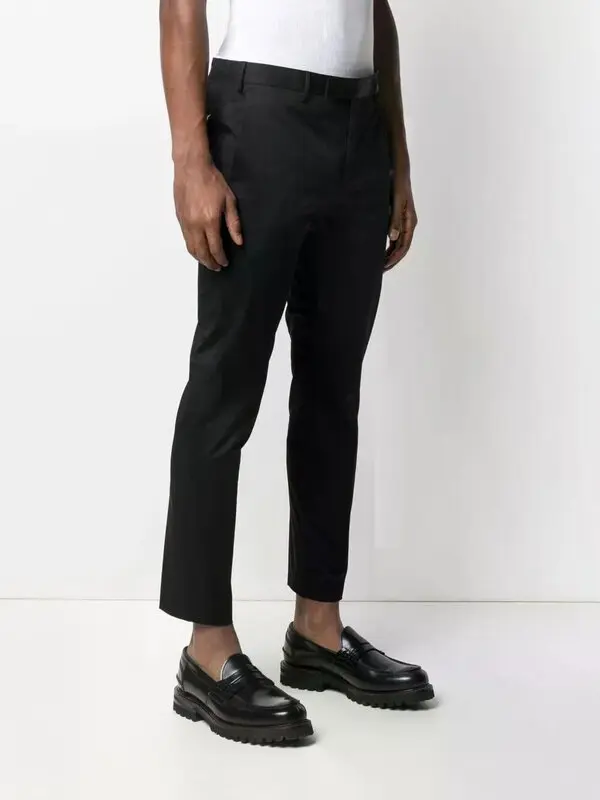 PT TORINO Cropped Slim-fit Chinos - Black