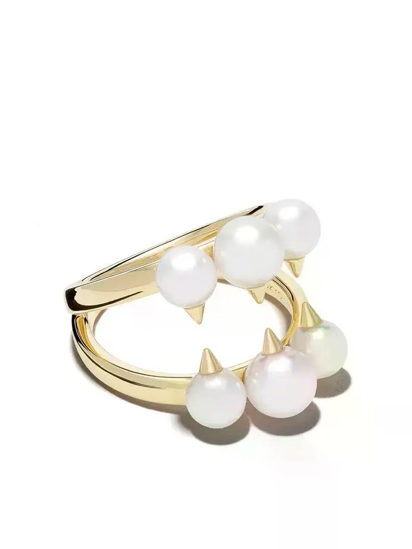 TASAKI 18kt Yellow Akoya Pearl Danger Signature Ring - Gold