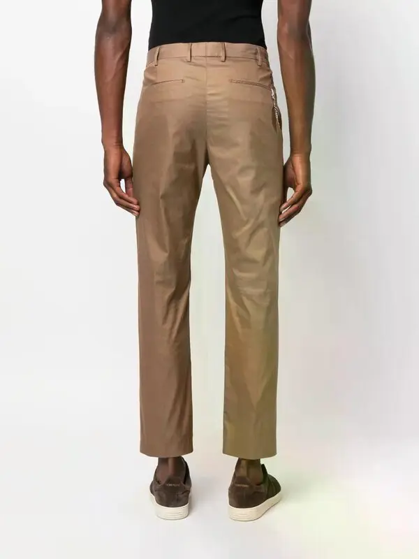 PT TORINO Cropped Slim-fit Chinos - Brown