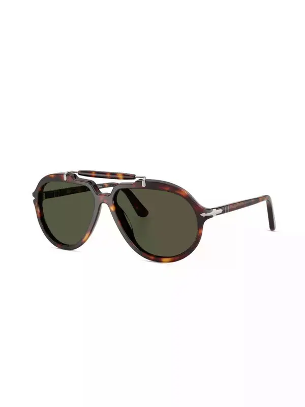 Persol Aviator Sunglasses With Tortoiseshell Effect - Brown