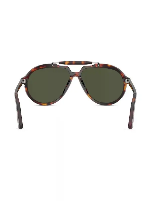 Persol Aviator Sunglasses With Tortoiseshell Effect - Brown