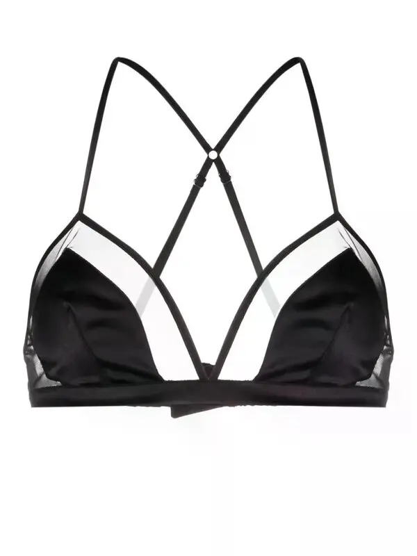Dolce & Gabbana Panelled Tulle Satin Bra - Black