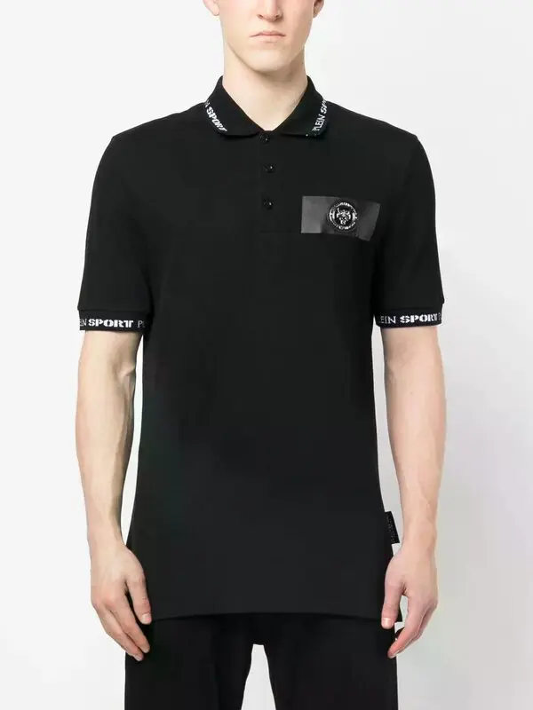 PLEIN SPORT Logo-patch Short-sleeved Polo Shirt