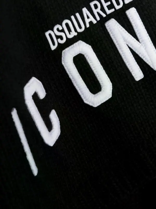 Dsquared2 Logo-appliqué Knitted Scarf