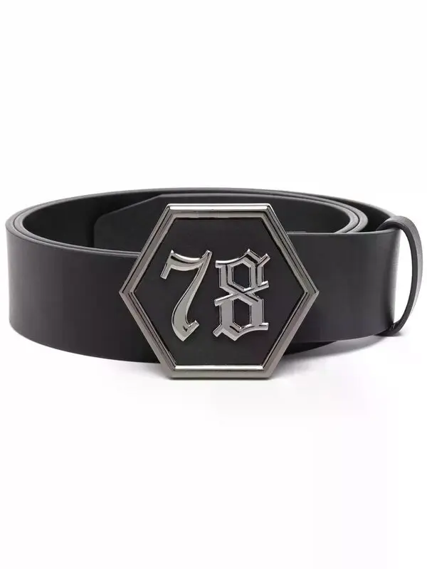 Philipp Plein Gothic Logo-buckle Belt - Black