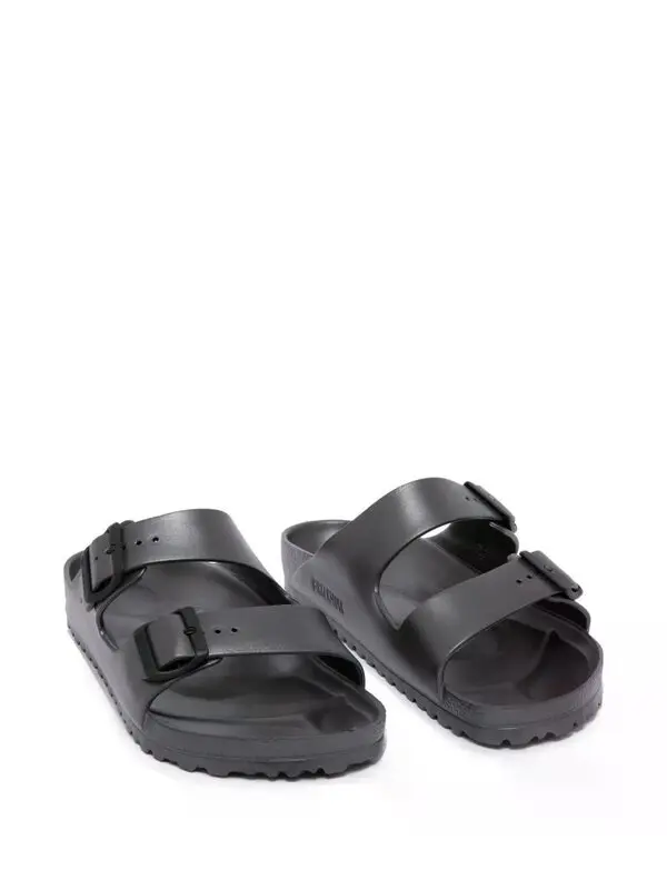 BIRKENSTOCK Logo-debossed Double-strap Slides - Black