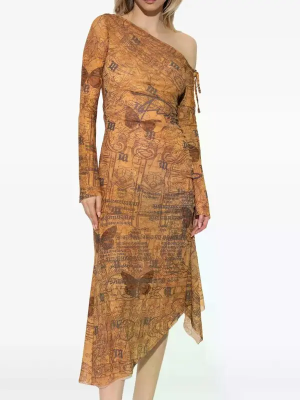 MISBHV Abstract-pattern Print Midi Dress