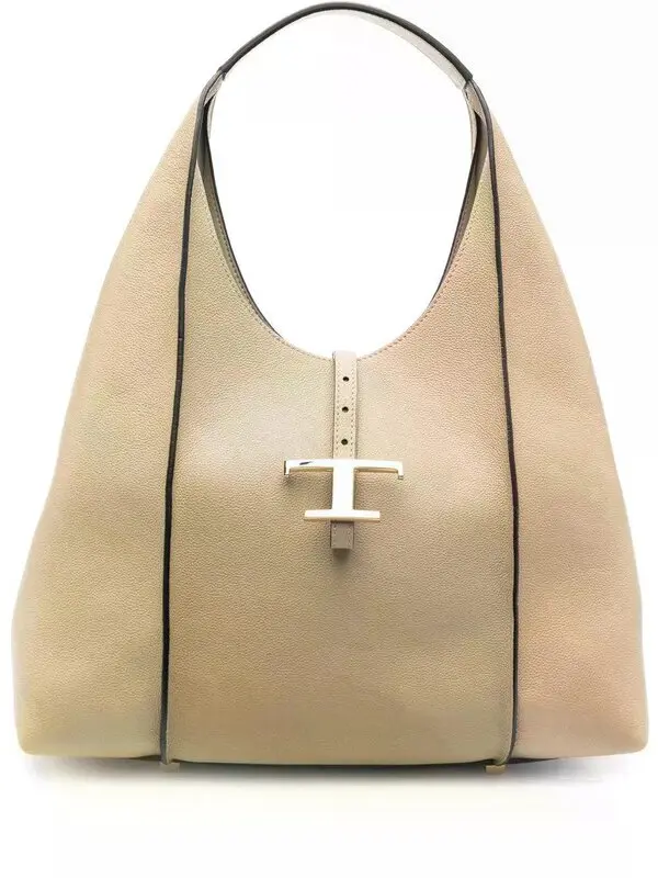 TOD'S T Timeless Leather Tote Bag - Neutrals