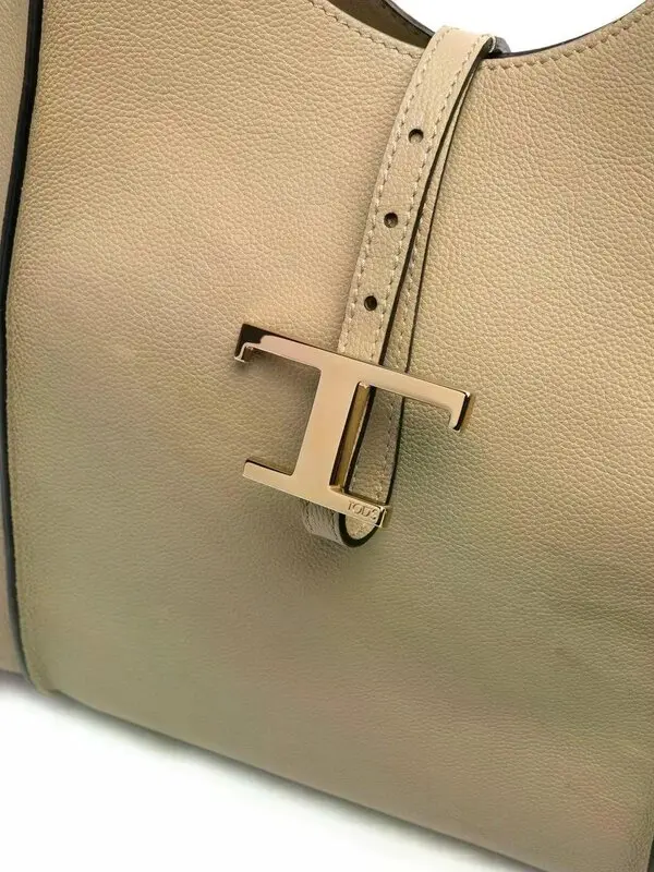 TOD'S T Timeless Leather Tote Bag - Neutrals