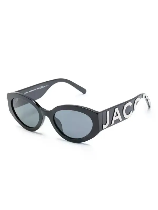 Marc Jacobs Embossed-logo Oval-frame Sunglasses