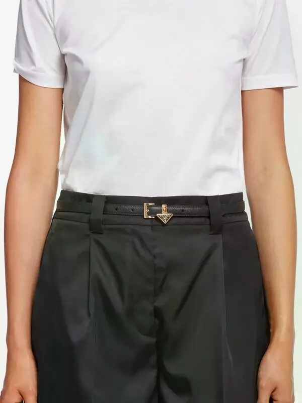Prada Triangle-logo Leather Belt
