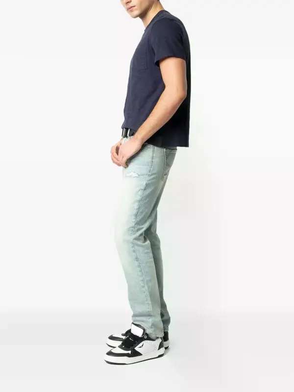 Zadig&Voltaire John Jeans Light Wash Ripped Straight Cut Denim