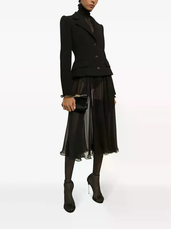 Dolce & Gabbana High-neck Sheer Silk Blouse