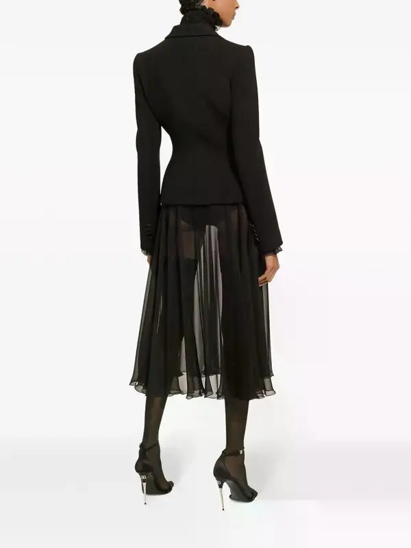 Dolce & Gabbana High-neck Sheer Silk Blouse