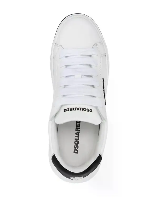 Dsquared2 Embossed-logo Leaf-print Sneakers
