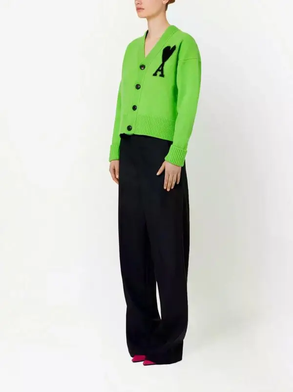 AMI Paris De Coeur Wool Cardigan